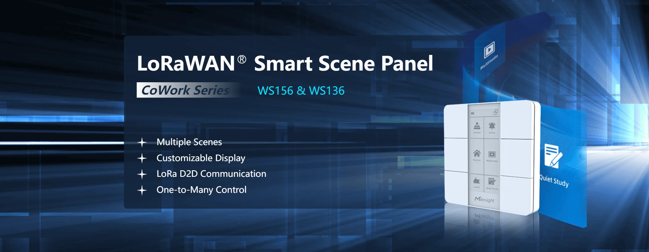 Milesight Ws136 Ws156 Ws Series Lorawan Scene Switch Panel Smart Eu ...