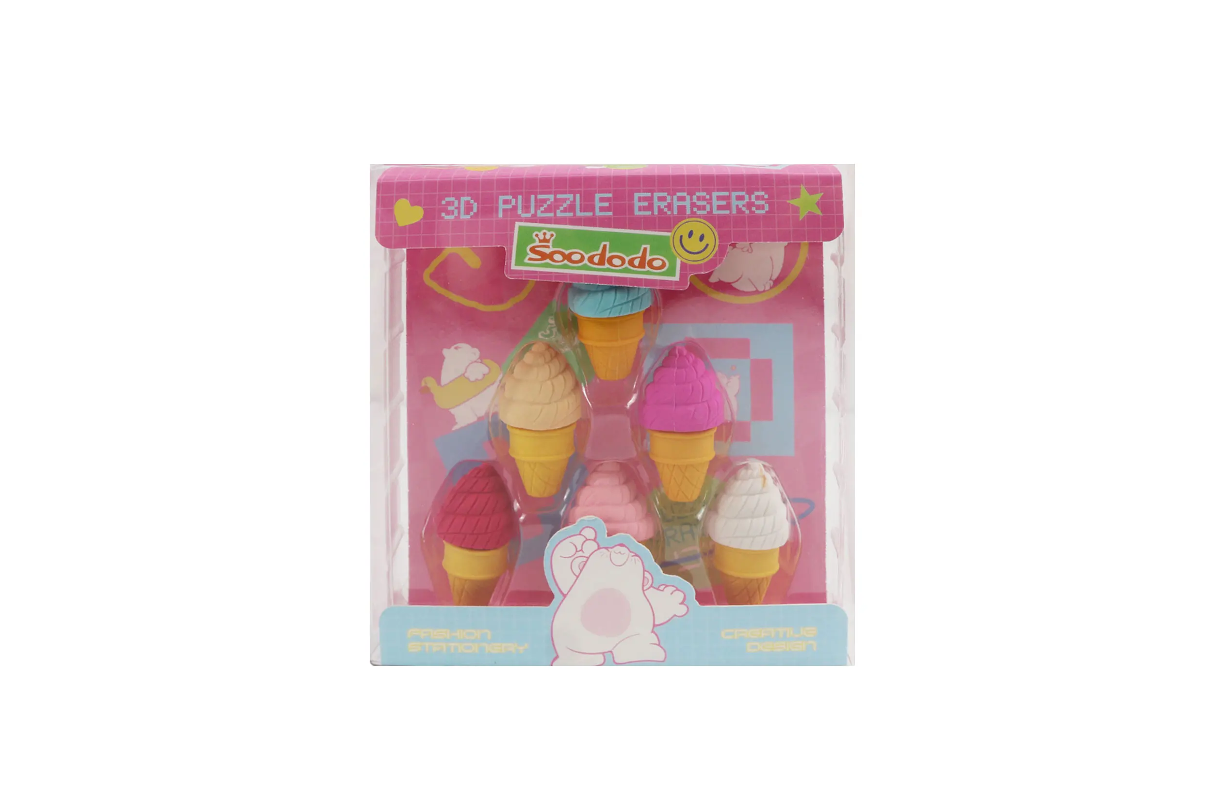 Soododo Ice Cream 3d Ruber Eraser 6pcs School Supplies Kit Back To School Essentials Children's ...