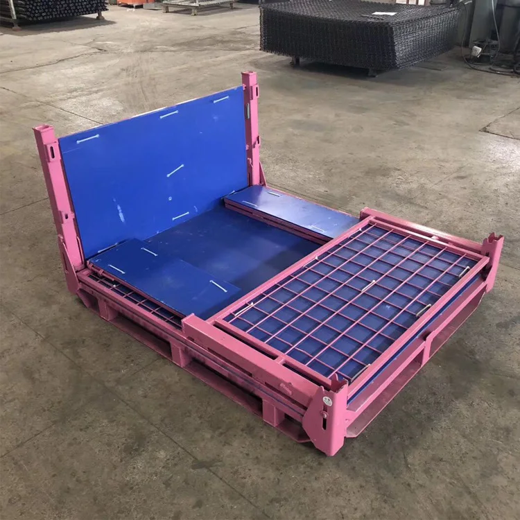Heavy Duty Stackable Wire Mesh Pallet Cage Stillage Cage For Auto Parts ...