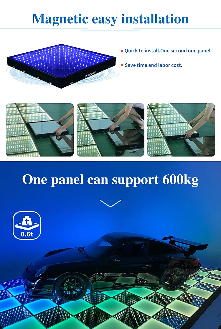 3D Infinity Mirror Magnetic Dance Floor Tiles Pista De Baile Portable ...