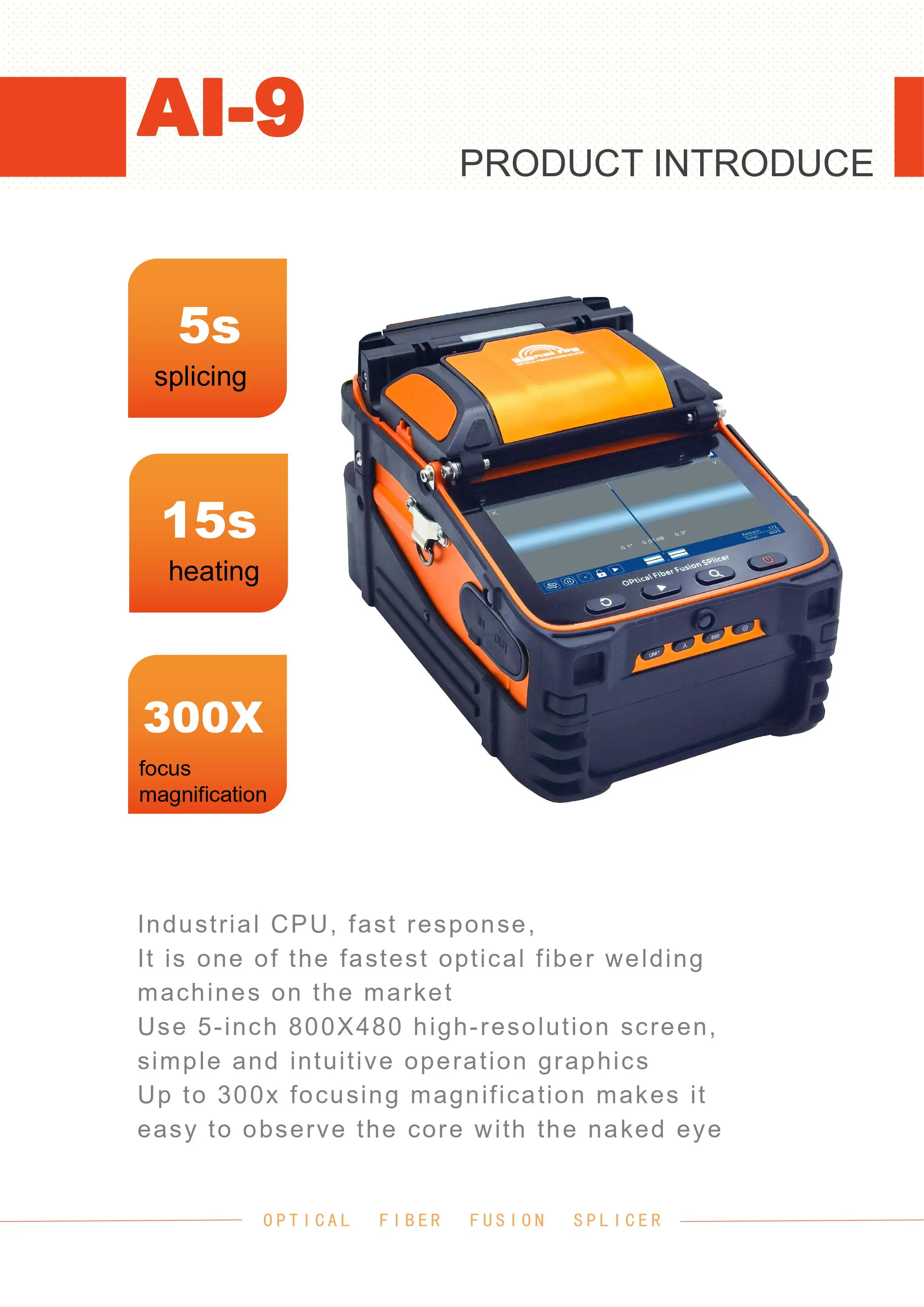 AI9 ARC Fusion Splicing Machine with Six Motors Signal Fire AI-9