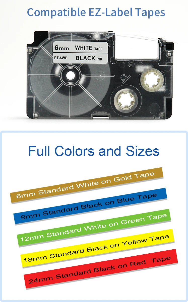 Puty EZ Label Tape Cartridge XR-9WEB - Blue on White