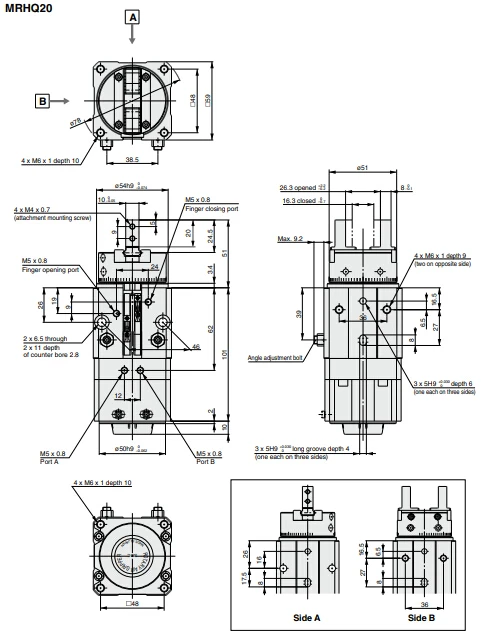 Rotary Gripper Mrhq Mrhq10d-90s-n Mrhq10d-180s-n Mrhq10s-90s-n Mrhq10s ...