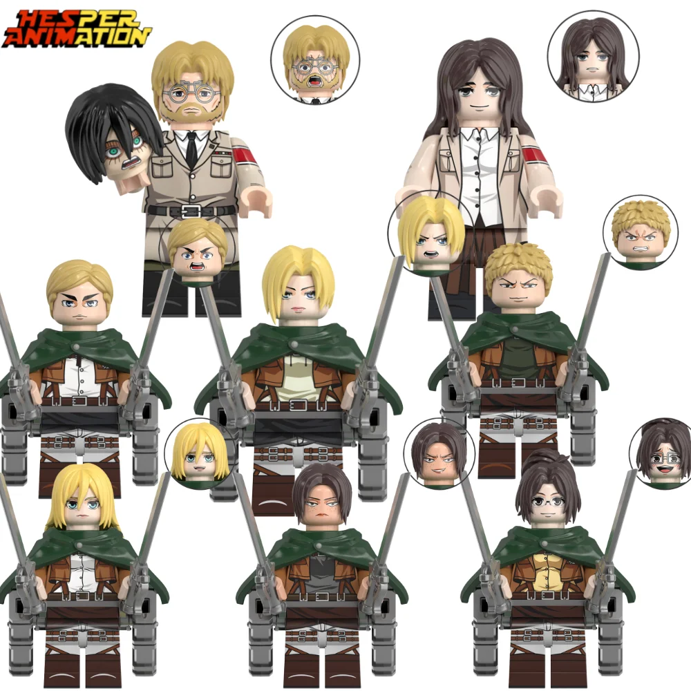 8 Styles Attack On Titan Model Toy Building Blocks Intelligence Toys ...