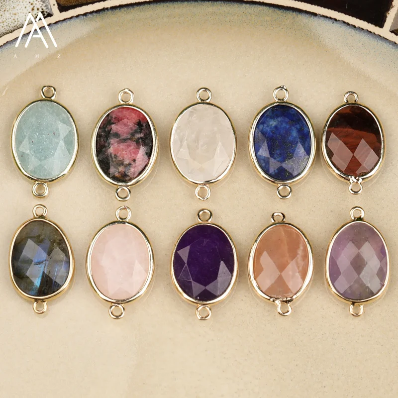 Fashion Gemstone Eye Shape Connectors for Jewelry Making , Crystal ...