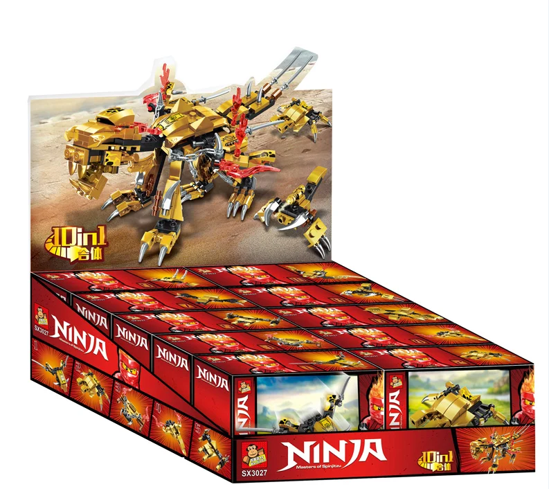 Golden Ninja Block 10 In 1 Small Box Building Block Educational Toy ...