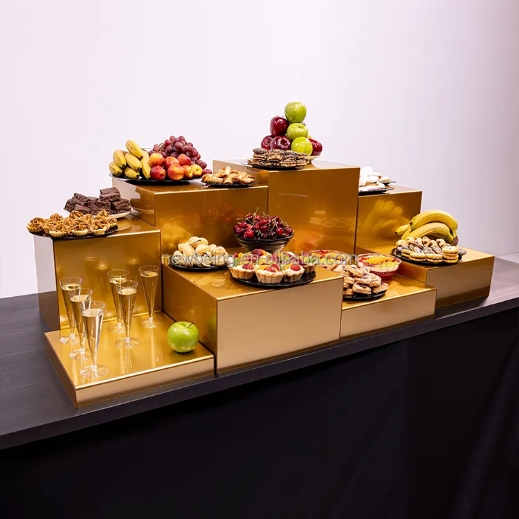 Gold Wedding 8 Cake Stand Event Acrylic Display Box Party Sweets ...