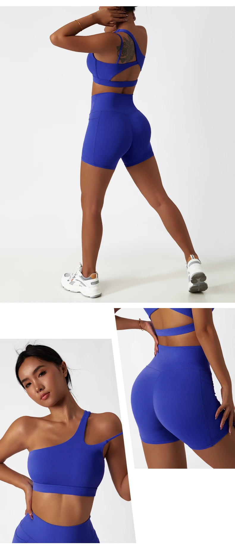 Wholesale Outdoor Sportswear Fitness Women Yoga Set Oblique Strap Bra ...