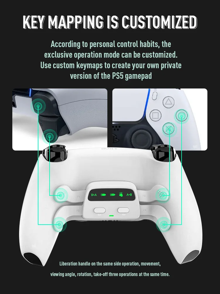 For Data Frog Four-Button Back Controller for PS5 Bdm 020 030 ...