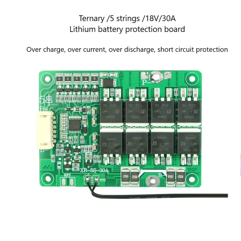 5S 18V 30A 18650 Lithium-ion Battery protection Board BMS with 100K NTC ...