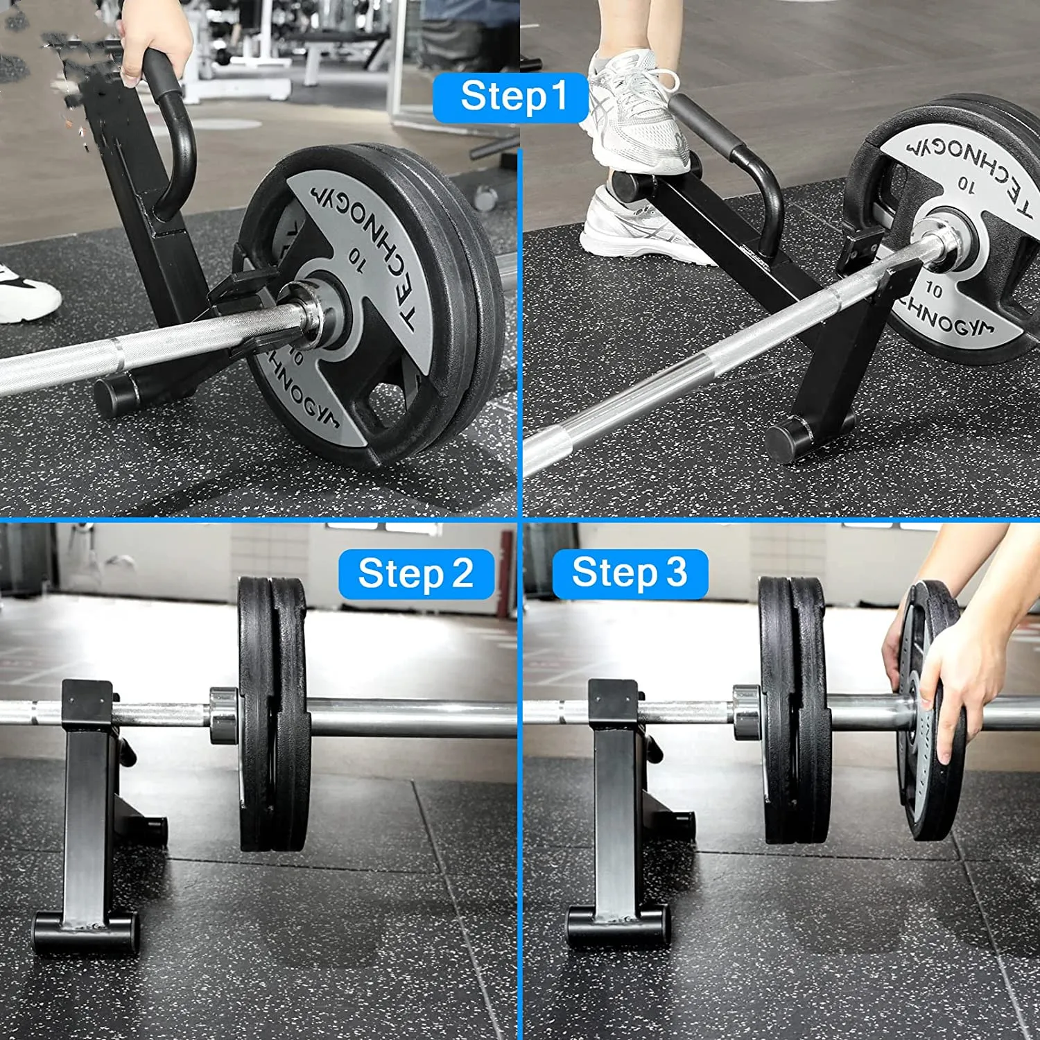 Wellshow Heavy Duty Deadlift Barbell Jack Weight Lifting Barbell Stand ...