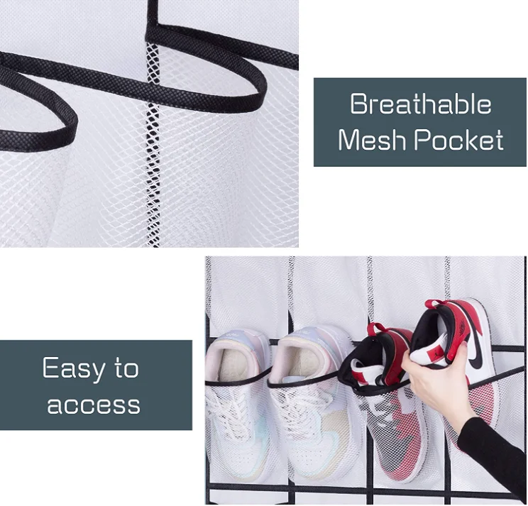 Hanging Shoe Rack with 28 Fabric Pockets - Storage Solutions