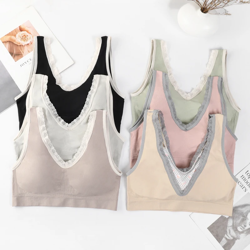 Plus Size Bras Women Seamless Padded Bra Big Size Bralette Push Up ...