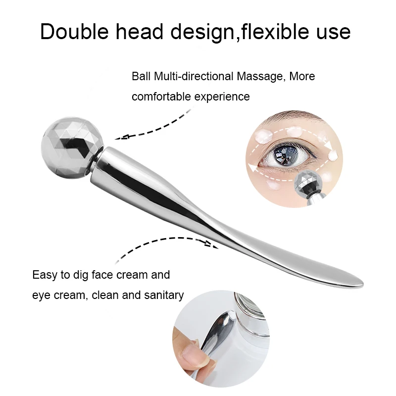 Metal Mini Spoon 3d Eye Cream Applicator Massage Stick Cosmetic Spatula ...