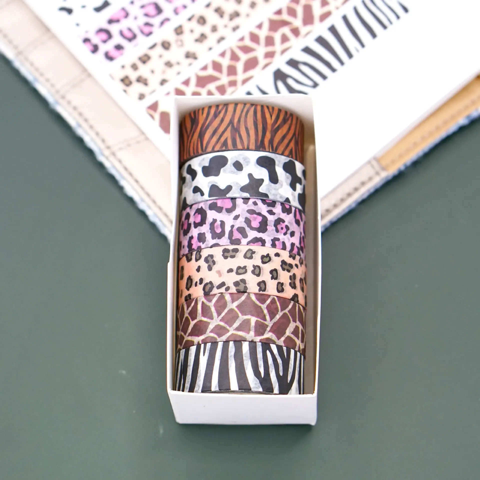 New Animal Pattern And Paper Tape Creative Leopard Tiger Giraffe Cow ...