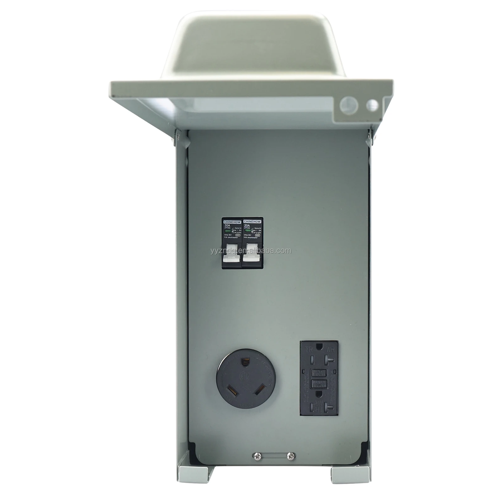 RV Power Outlet Panel NEMA TT-30R & 5-20R GFCI Receptacle, 30A & 20A TR ...