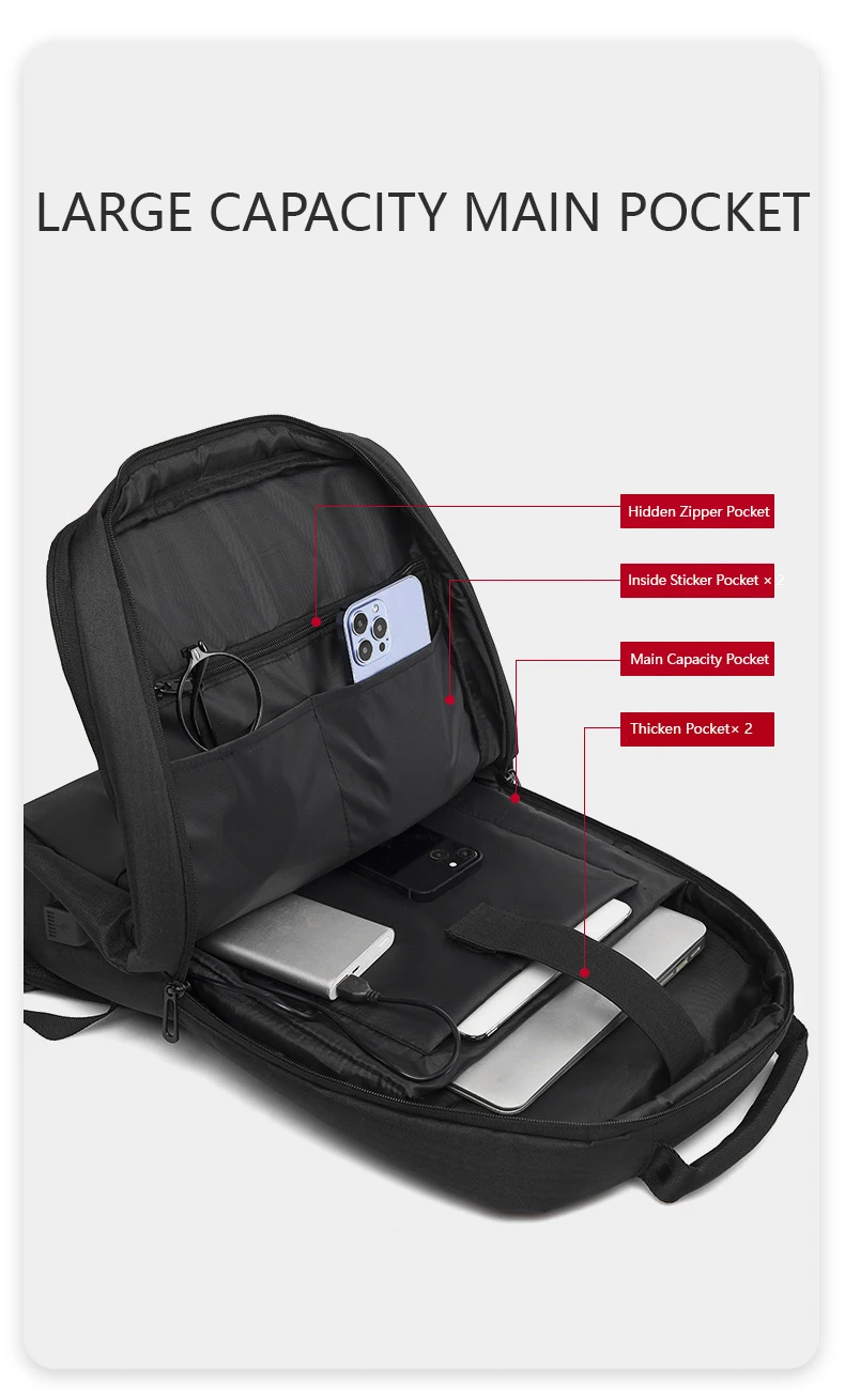 Custom Logo Smart Backbag Large Outdoor Waterproof Travel Business Usb ...