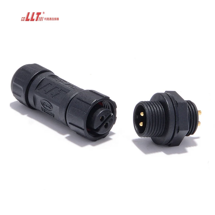 2 Pin Male Female Led Panel Mount Power Cable Plug IP68 Waterproof ...