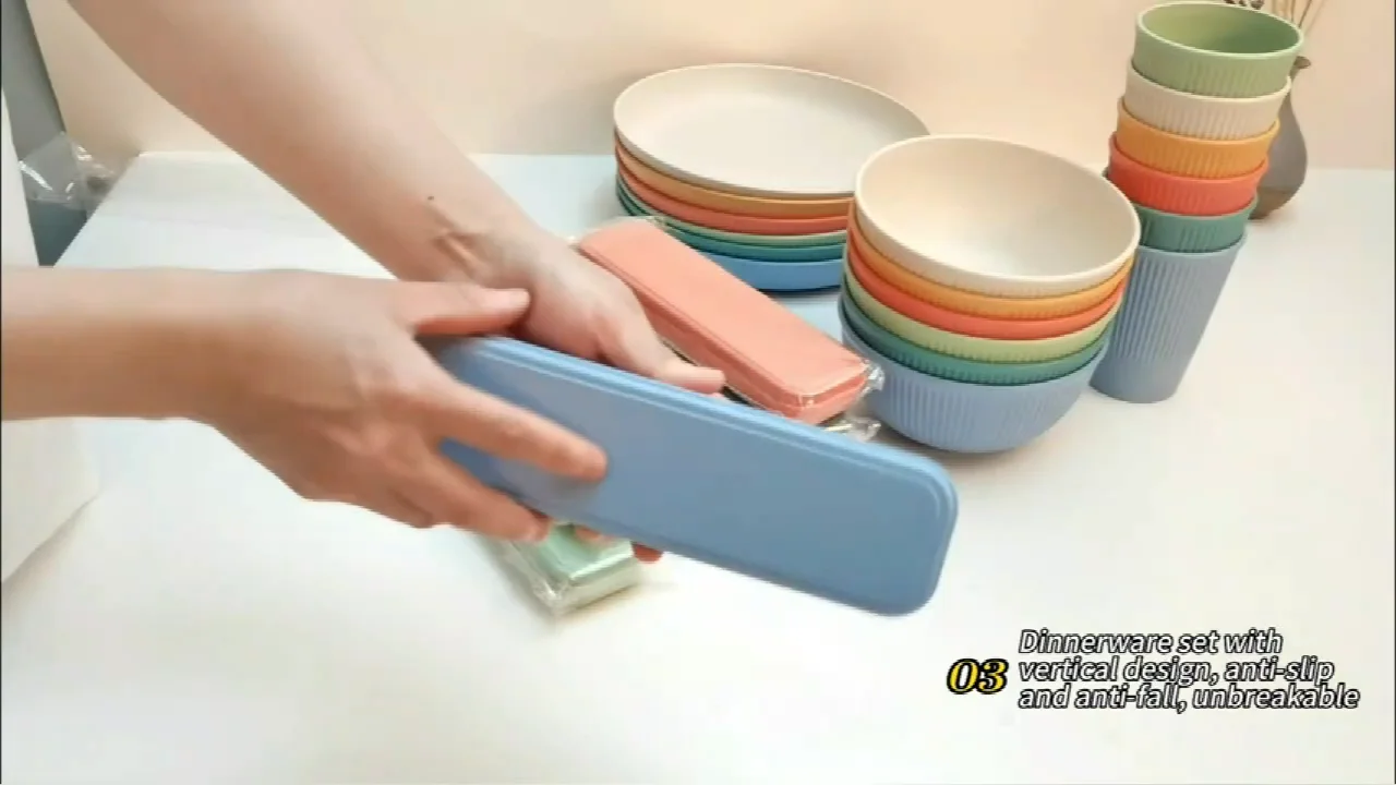 Microwave Safe Unbreakable Reusable Wheat Straw Plates Cups Bowls ...