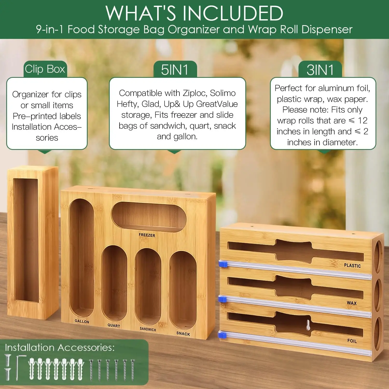 9-in-1 Foil And Plastic Packaging Dispenser For Kitchen Drawers - Buy ...