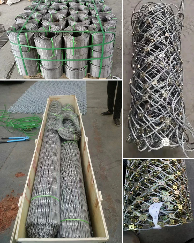 304 Stainless Steel Wire Mesh / Flexible Cable Wire Rope X-type Mesh ...