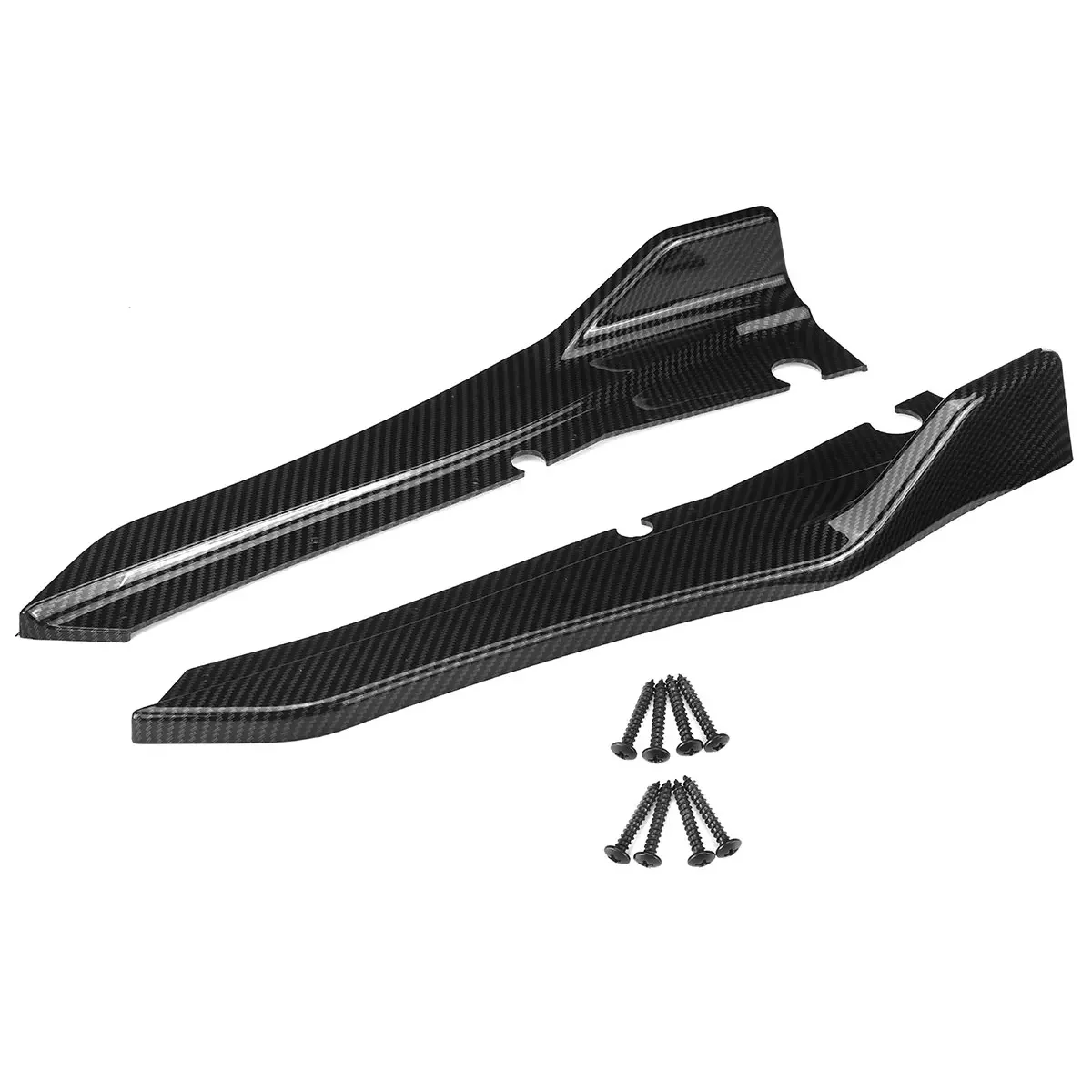 Black/Carbon Fiber Look Rear Bumper Side Canards Splitter Lip Cover for ...