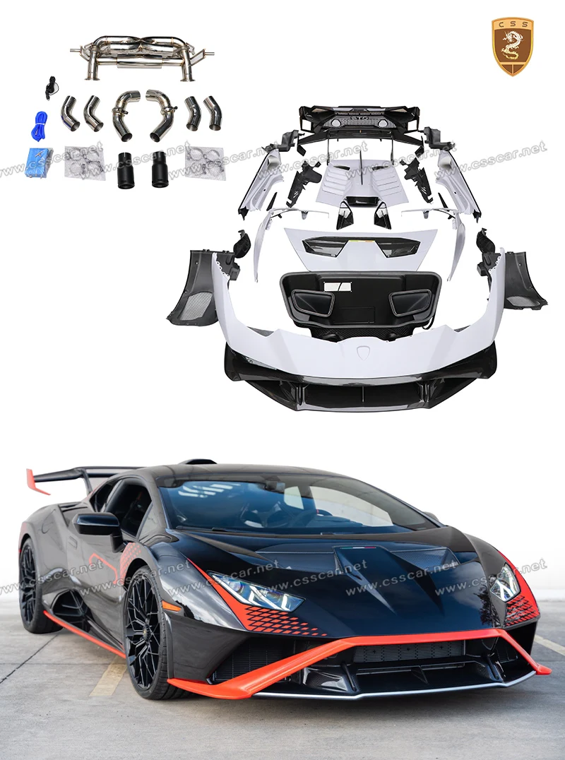 Dry Carbon Fiber Car Bumper Fenders Rear Spoiler Engine Bonnet Cover ...