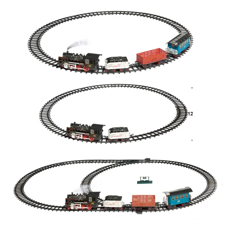 Classic Electric Steam Kids Pretend Play Train Set Toy Vehicle Track ...