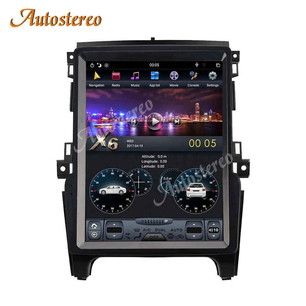 特斯拉收音机福特游侠2015-2020 Android 9.0 4 + 128G垂直屏幕汽车GPS导航头单元多媒体播放器磁带CP ...