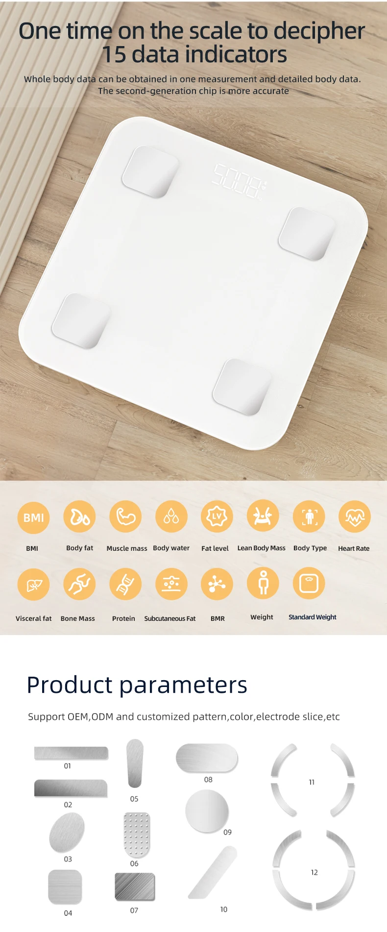 Free App Human Balance Smart Electronic Weight Scale Bluetooth Bmi ...