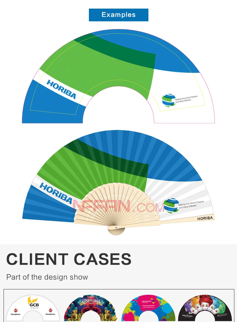 Nffan Diy Advertising Paper Folding Hand Fans Bamboo Skeleton ...