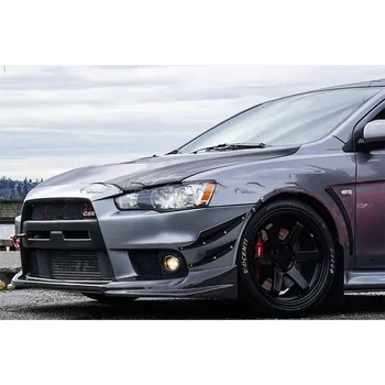 H2 Style Carbon Fiber Front Lip Bumper For Mitsubishi Lancer Evo X 10th ...