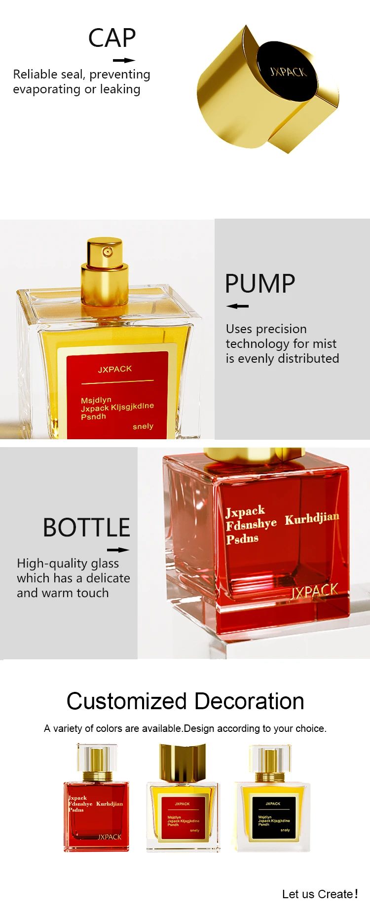 Custom Logo Brown Transparent Clear Frosted Square Shape Luxury Perfume ...