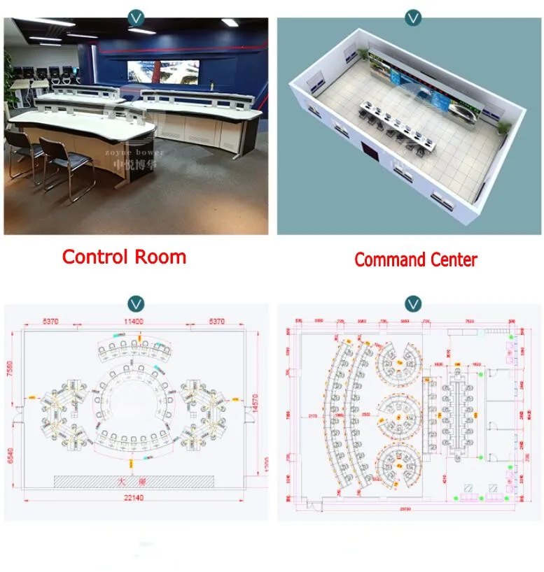 Customize Arc Shaped Control Room Console Desk Table Command Center Monitoring Console ...