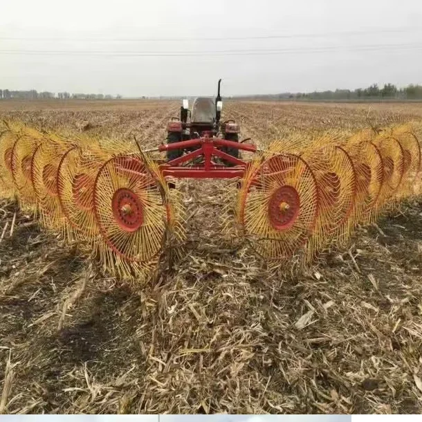 Traction Rotary Hay Rake For Tractor Finger Plate Grass Collecting ...