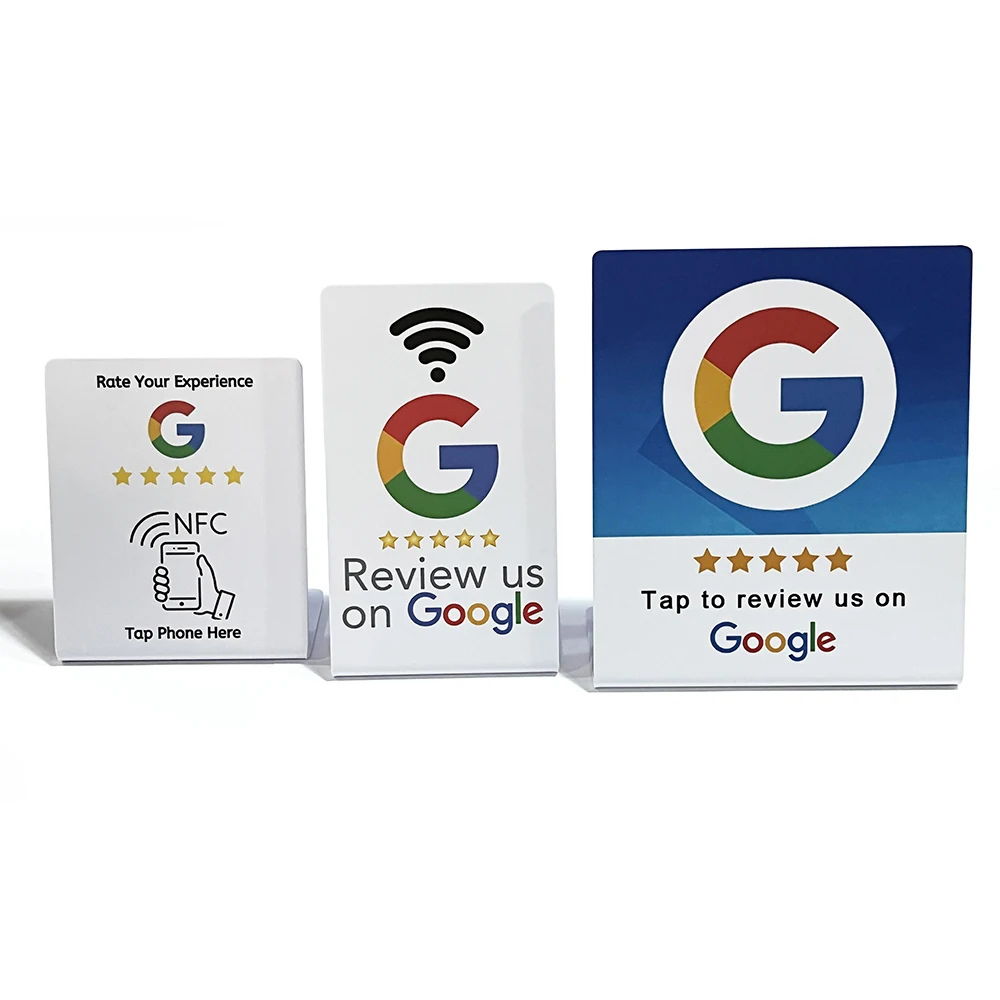 Pvc Nfc Stand Tap Cards Sticker Ntag 213 / 215 / 216 Google Review Card ...
