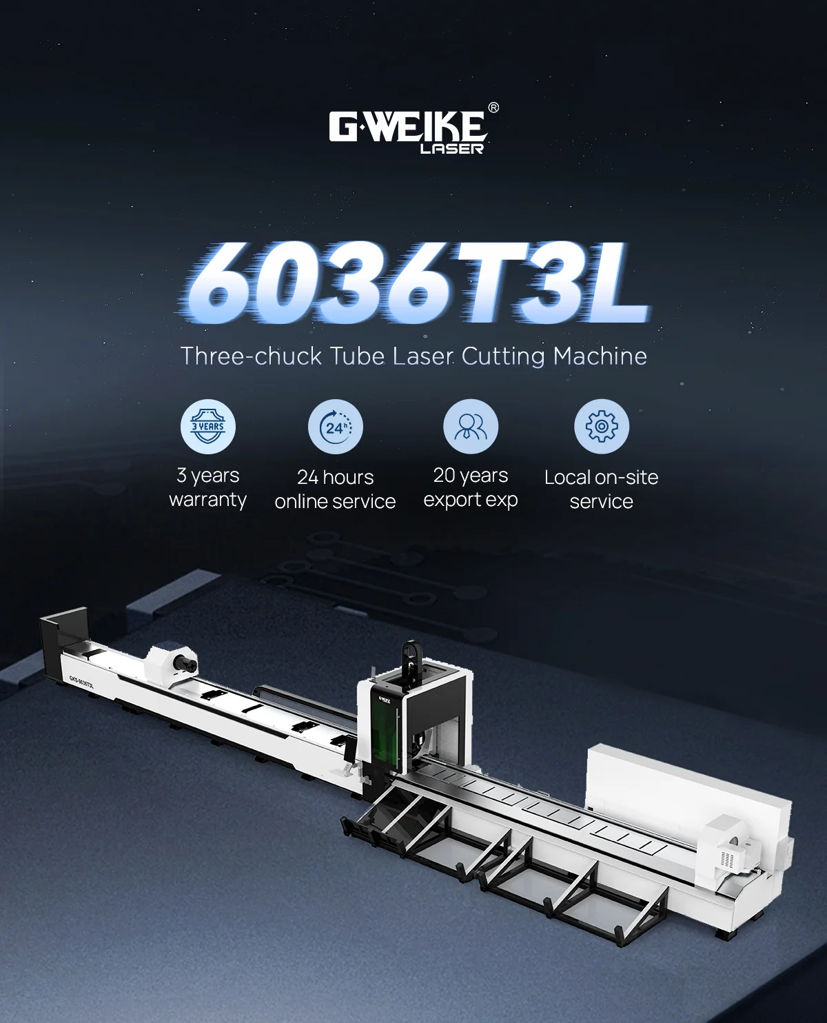 G.weike Laser GKS-6036T3L - 1500W-8000W Tube Cutting Machine