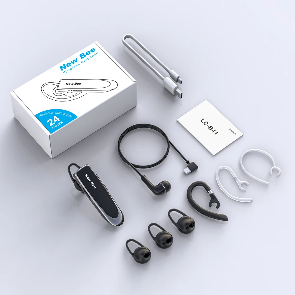 New Bee Hands Free Business Wireless Blue Tooth Headset For Call Ear ...