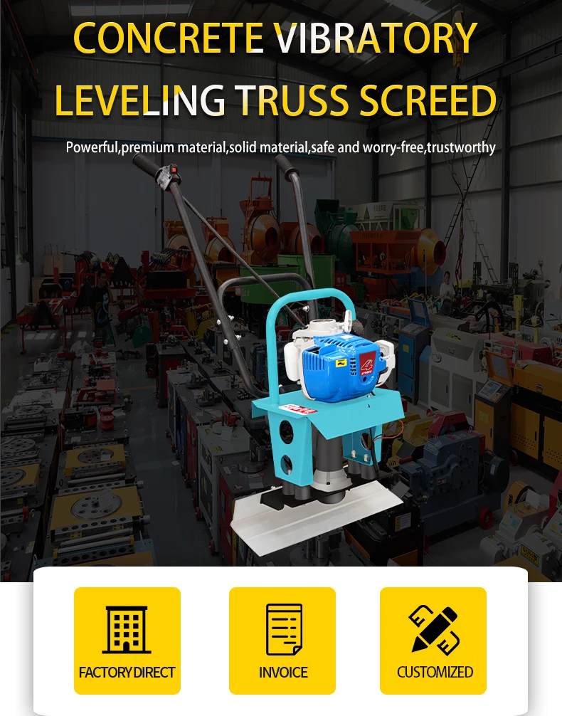 Simple Operation Concrete Vibration Ruler Screed Cement Road Gasoline ...