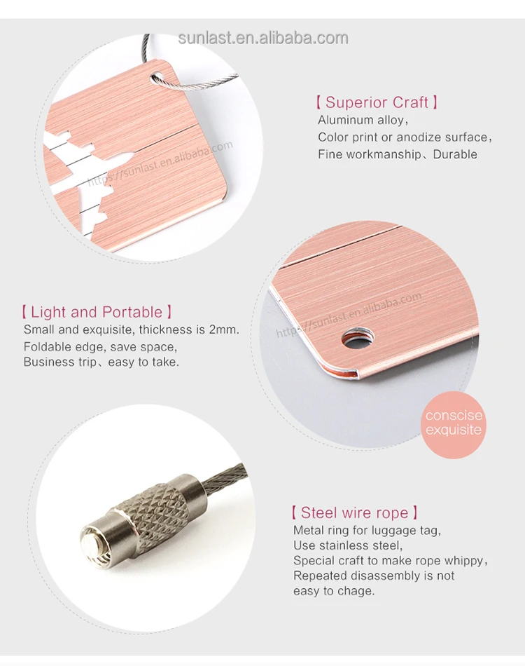 Aluminium Alloy Luggage Tags Metal Suitcase Tags Travel Bag ID ...