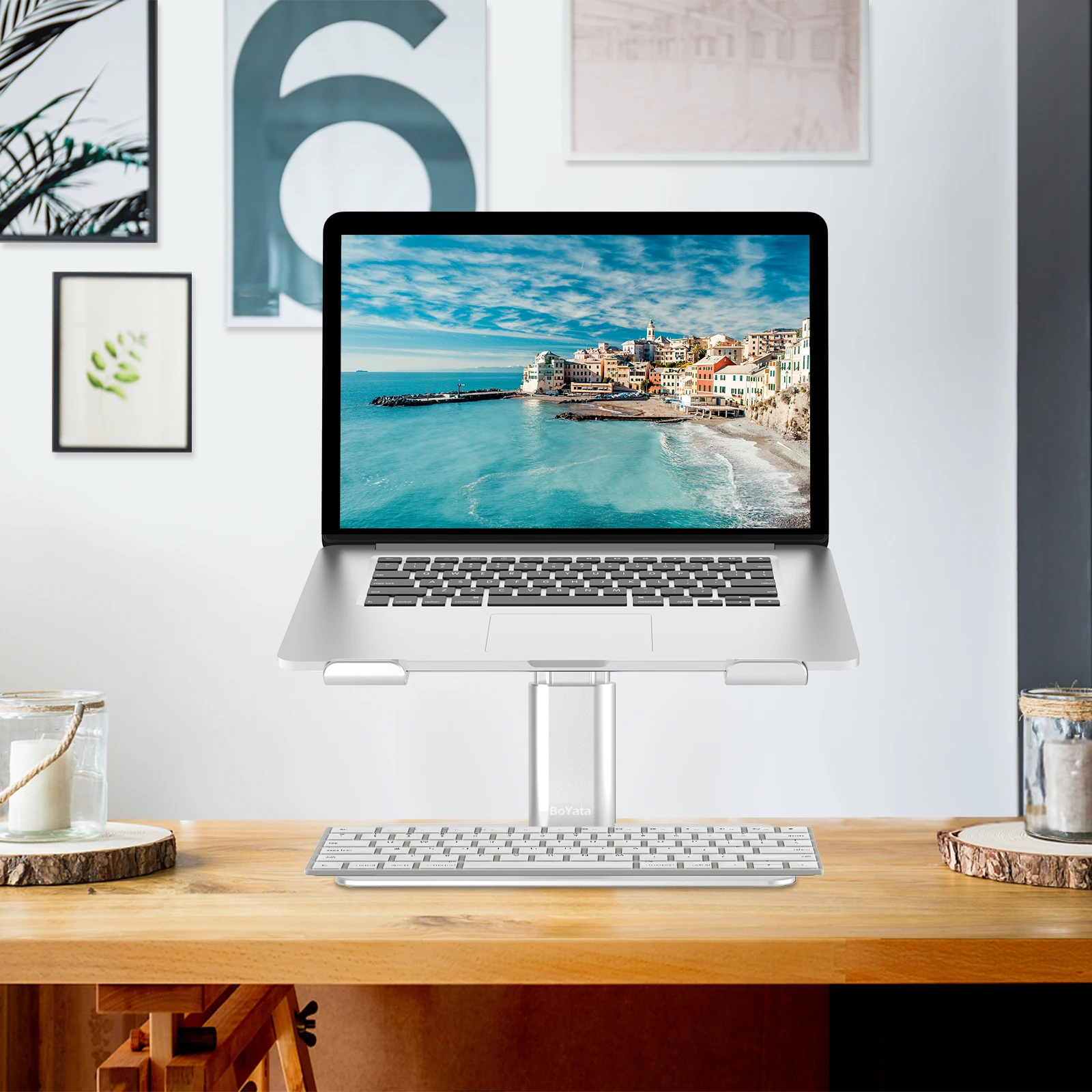 Adjustable Aluminum Laptop Stand Metal Laptop Riser Holder Ergonomic ...