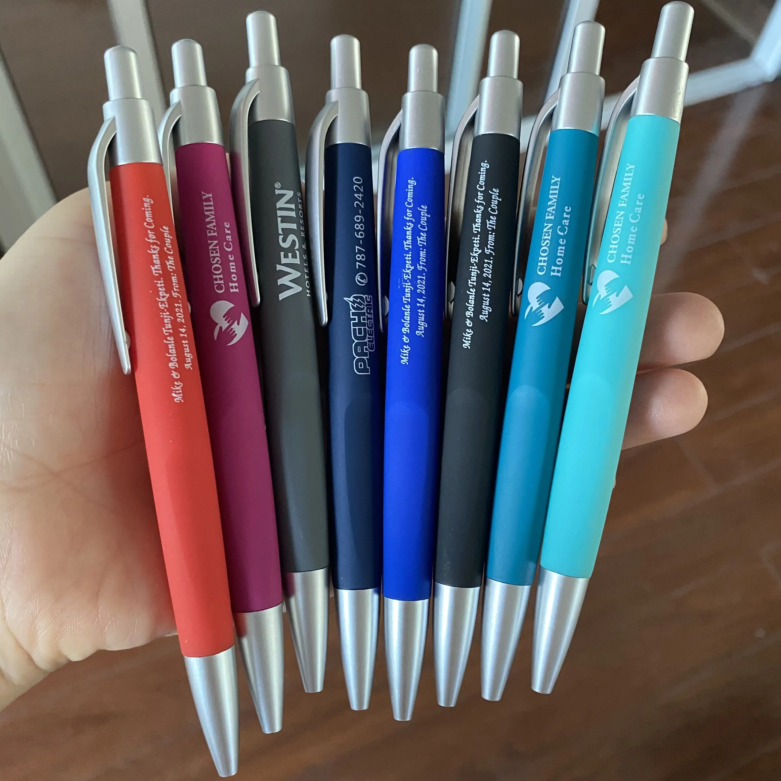 Custom Branded Plastic Rubber Coated Click Hotel Pen