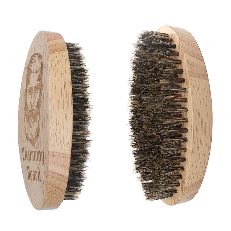 Professional Soft Boar Bristle Wood Beard Brush Kit