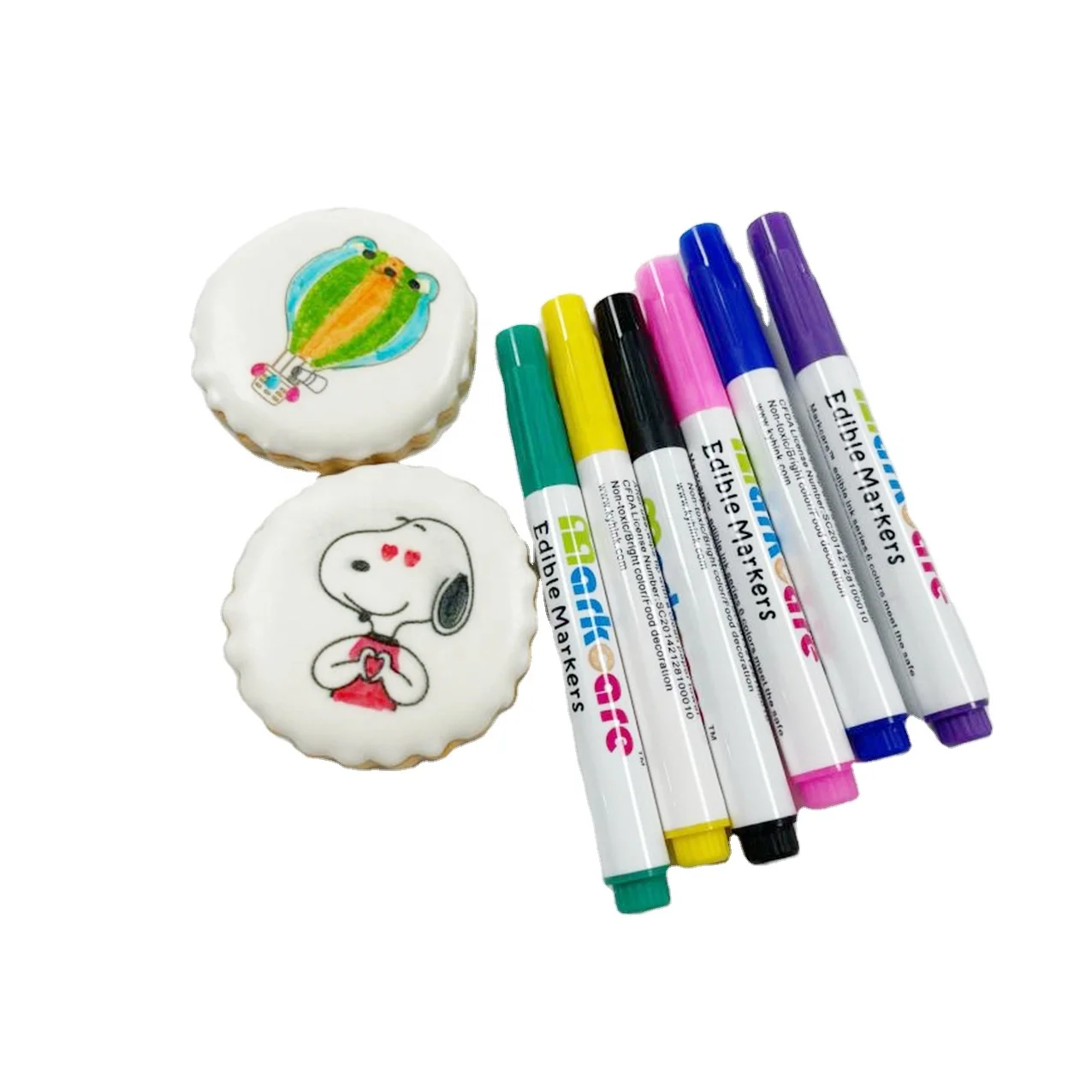 Dual Tips Food Grade Edible Marker Food Coloring Pen For Fondant ...