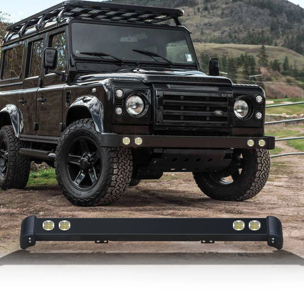 Steel Front Bumper LED DRL & Spot Lights for Land Rover Defender 90 & 110