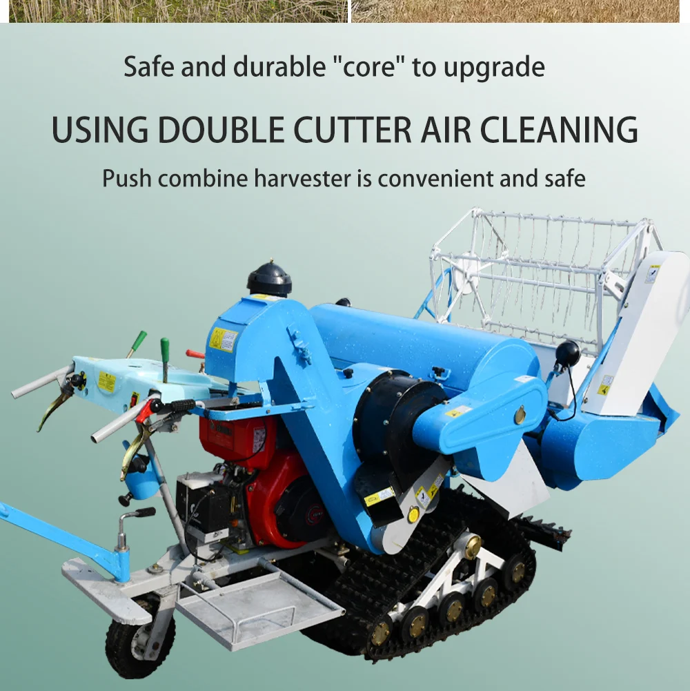 Small Combine Wheat Paddy Rice Harvester 12.5HP Mountain Fild Use Wheat ...