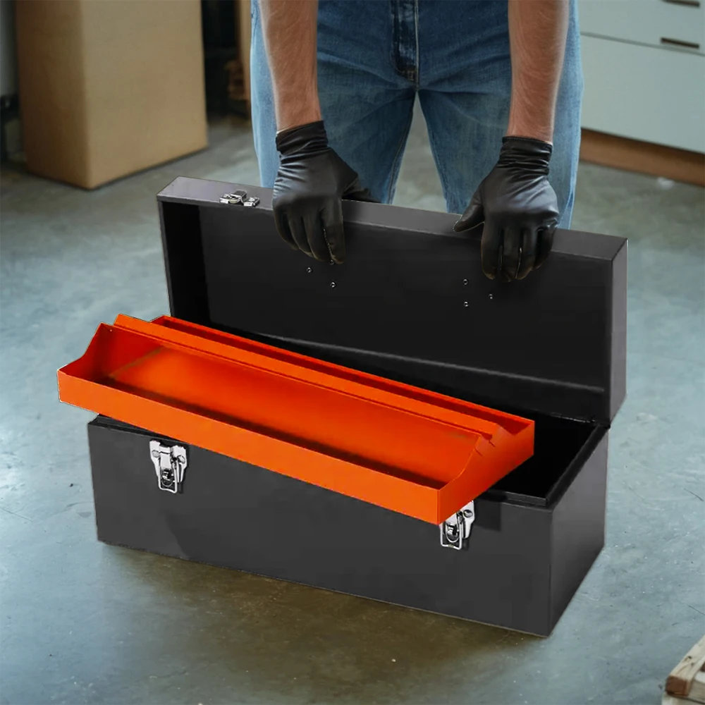 Heavy-Duty Mechanical Metal Tool Box with Handles for Outdoor Household ...