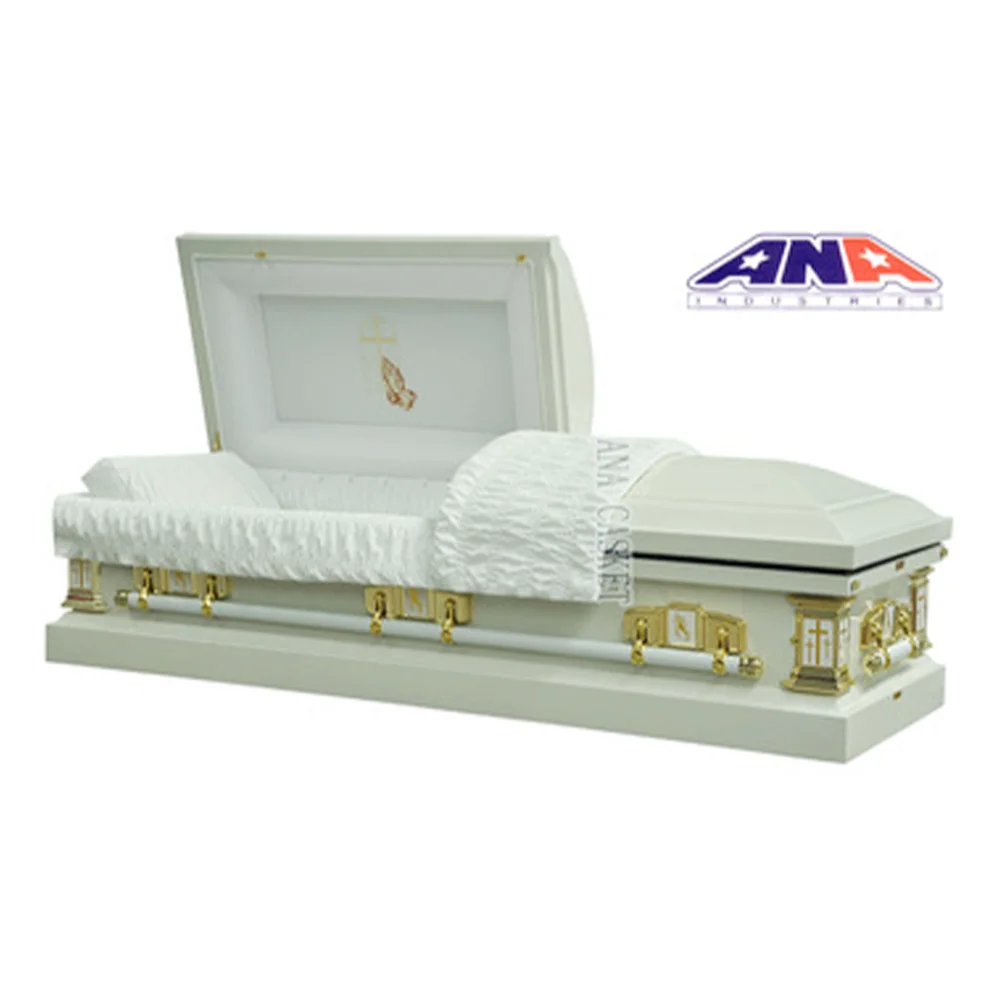 ANA White High Gloss Finish Metal Luxury Funeral Supplies Wuxi Caskets ...