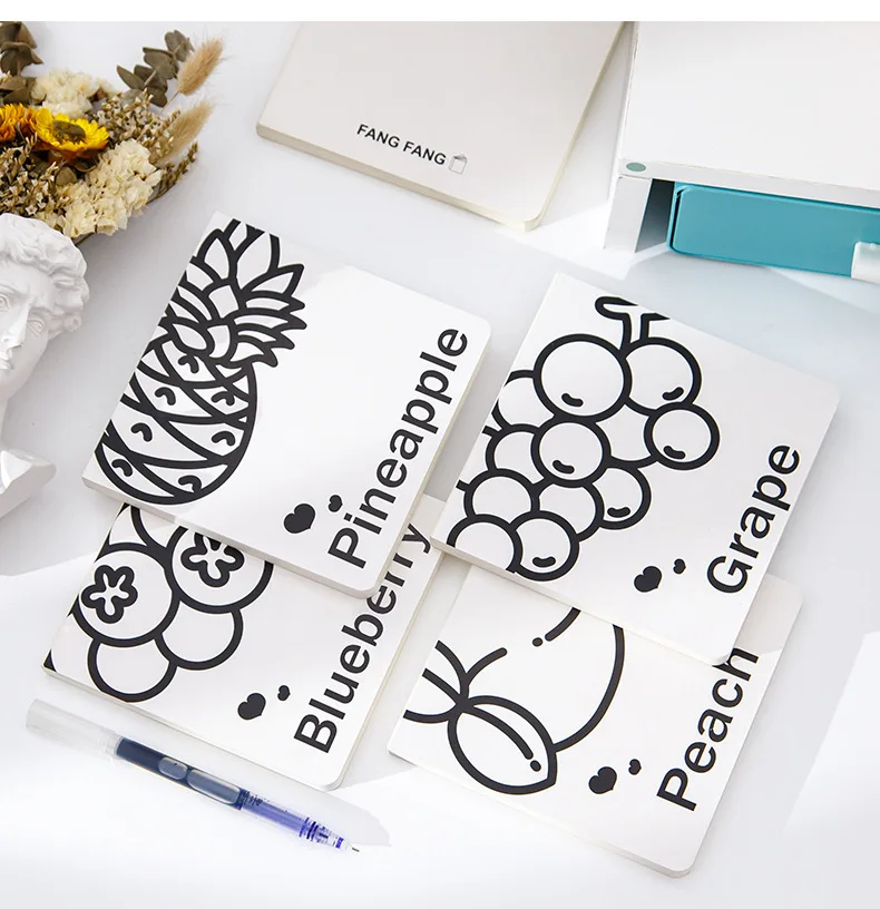 Cartoon Fruit Style Notebook Grid Notebooks School Stationery Notebook ...