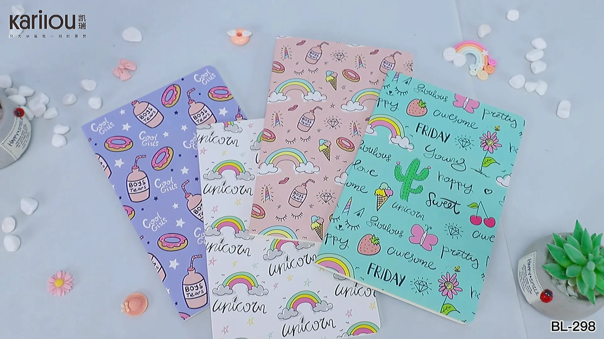 Wholesale Custom Printing Cute Sweet Rainbow Cloud Journal Notebook Set ...